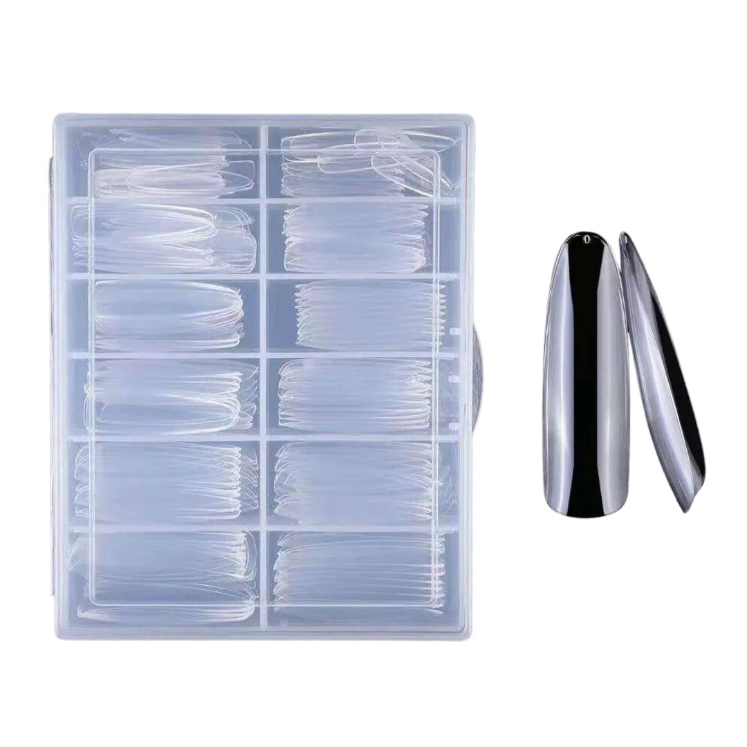 Long Almond Nail Tips - Clear - Cherry Blossom Store