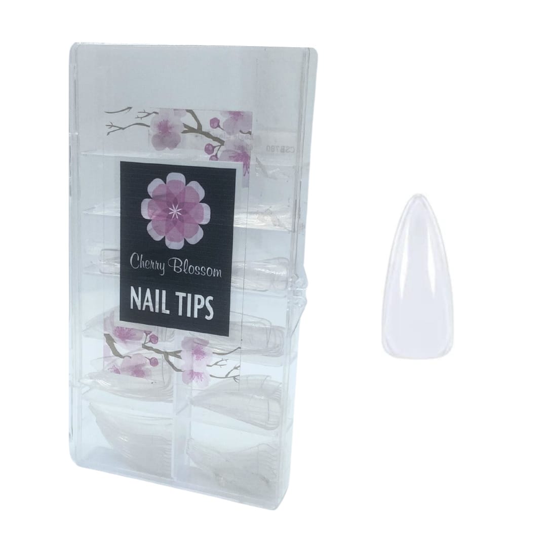 Almond Nail Tips-500pc-Clear - Cherry Blossom Store