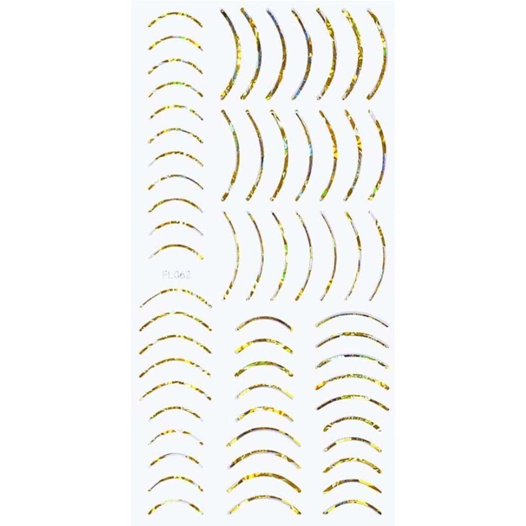 Nail Sticker-FL062-Gold Lines - Cherry Blossom Store